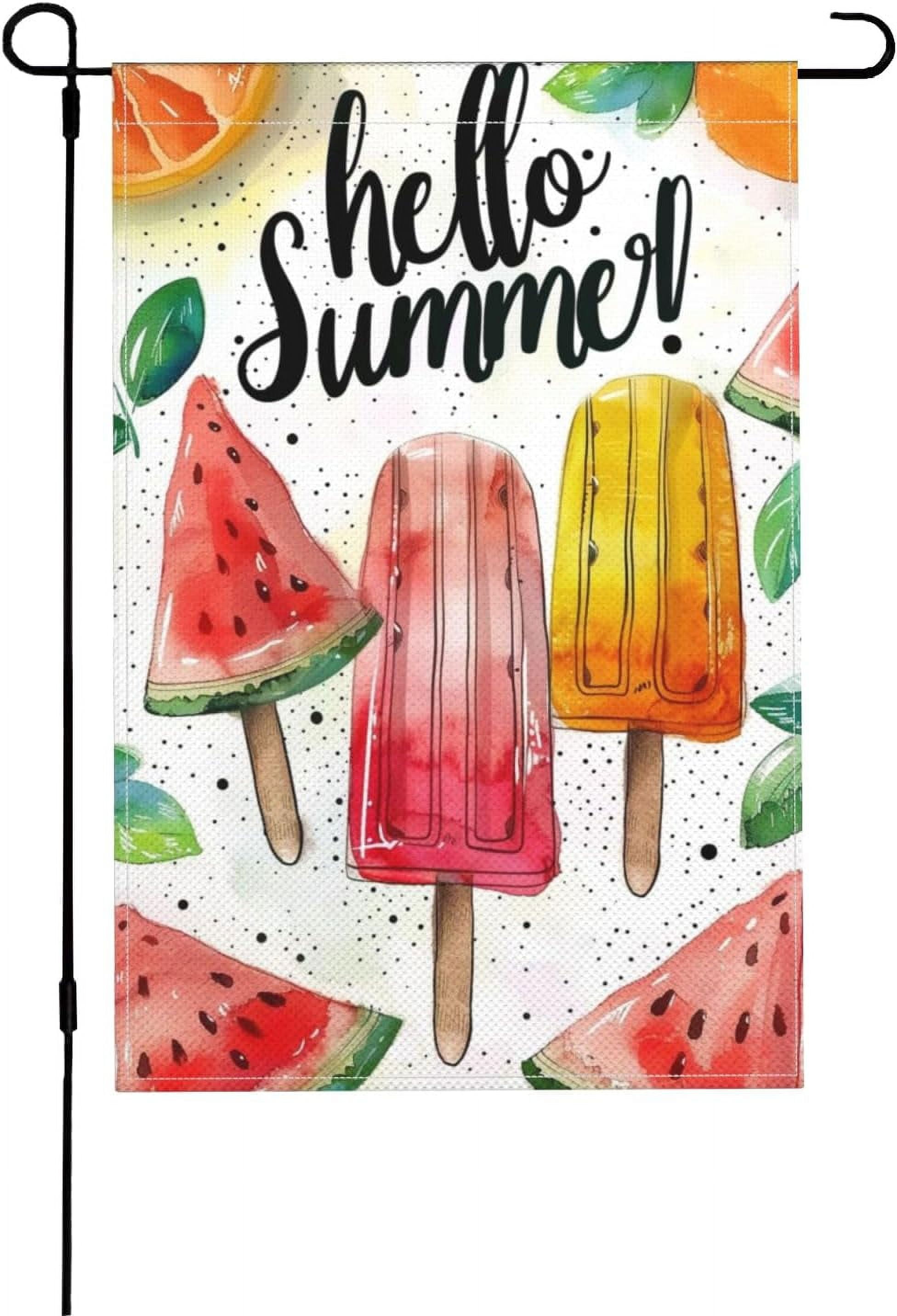 Summer Welcome Garden Flags for Outside Watermelon Popsicles Summer ...