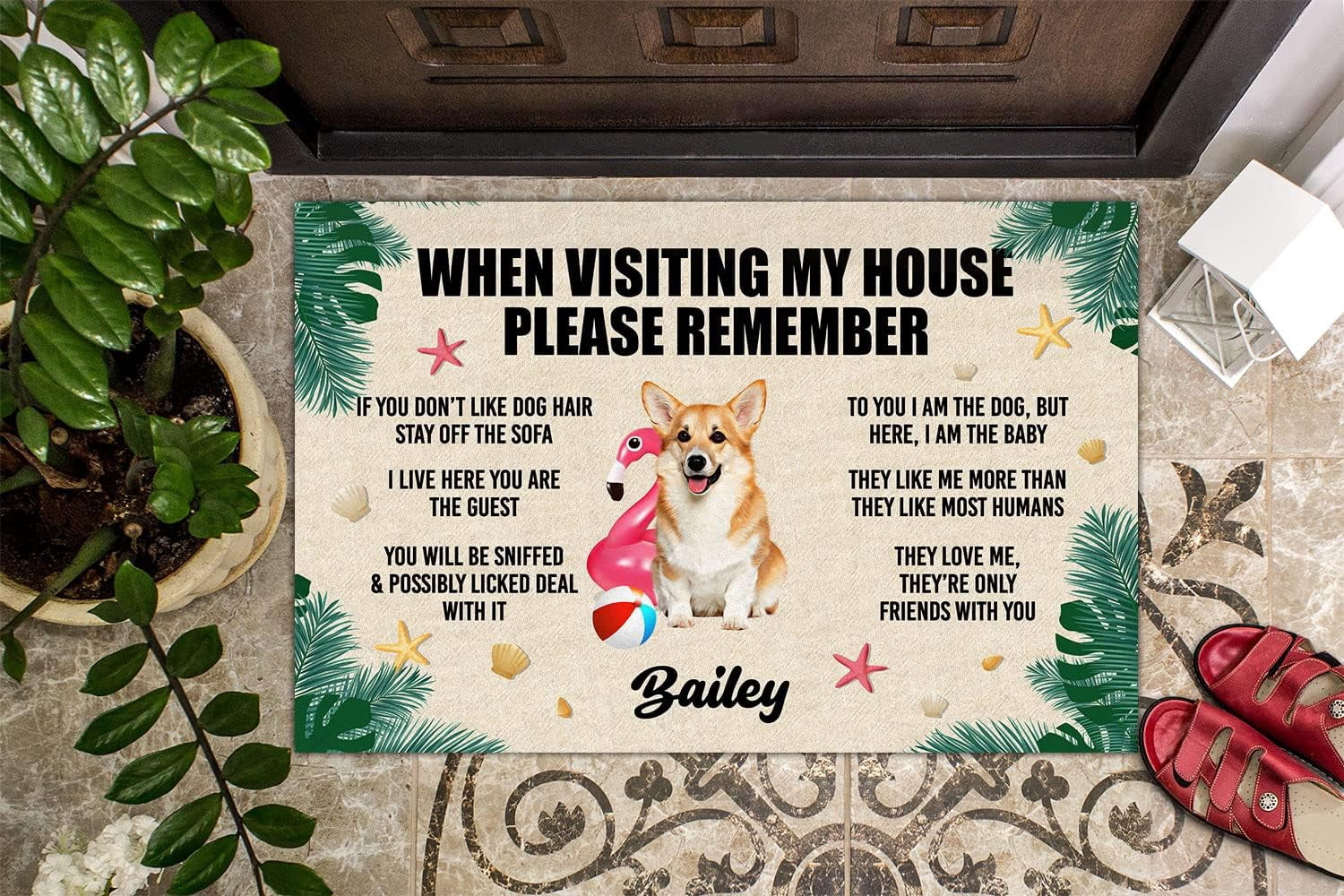 Summer Welcome Mats for Front Door Visiting My House Please Remember ...