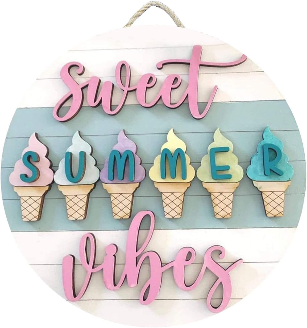 Jeinju Sweet Summer Vibes Wooden Sign - Walmart.com