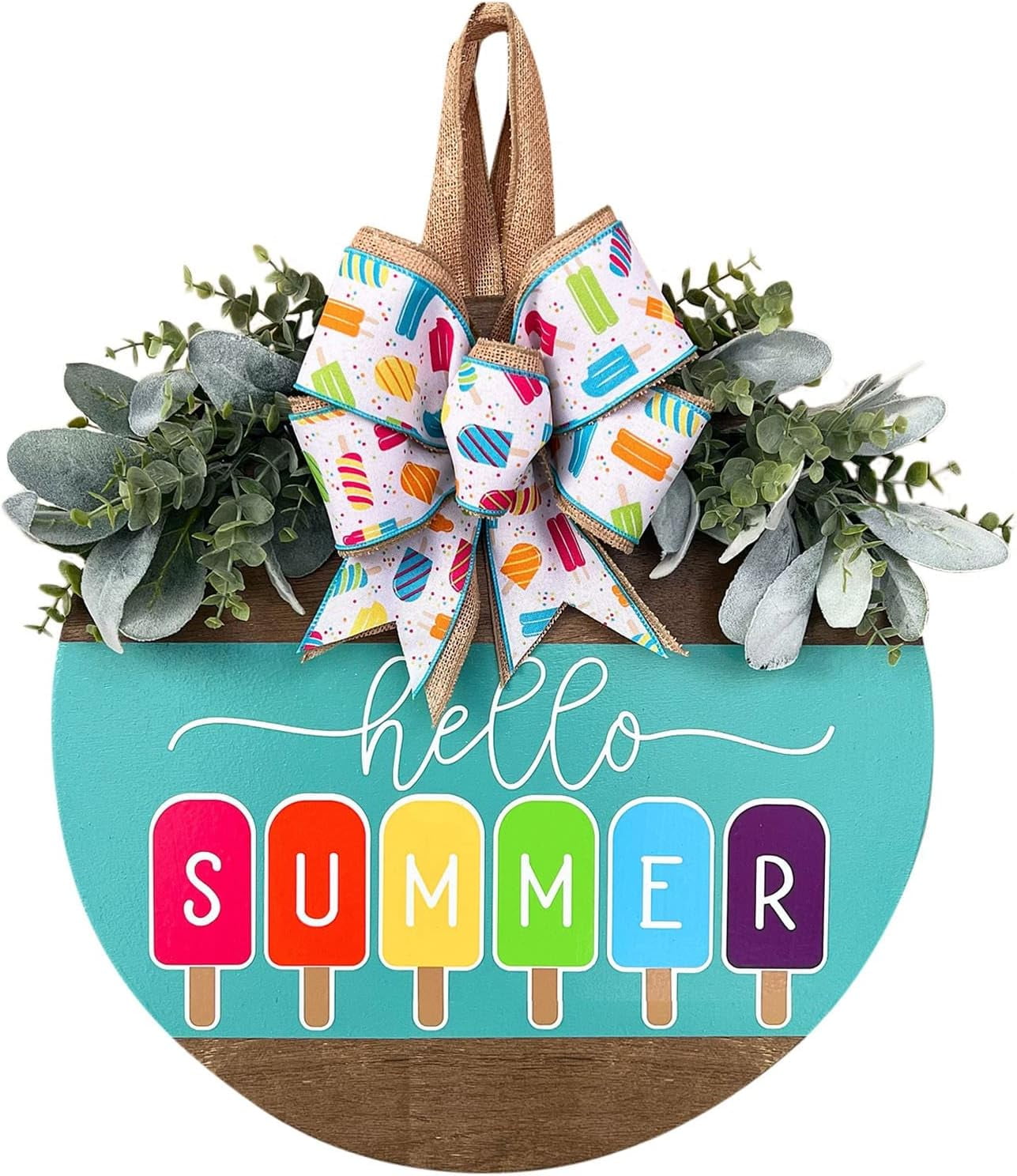 Summer Welcome Sign for Front Door Home Decor, Wooden Hanging Welcome ...