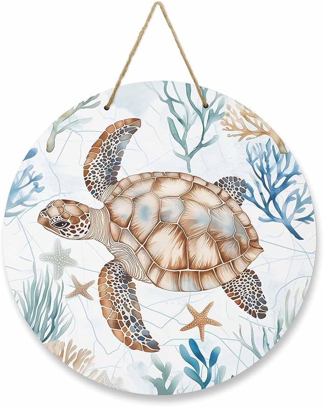 Summer Welcome Sign for Front Door Oceans Sea Turtles Water Retro ...