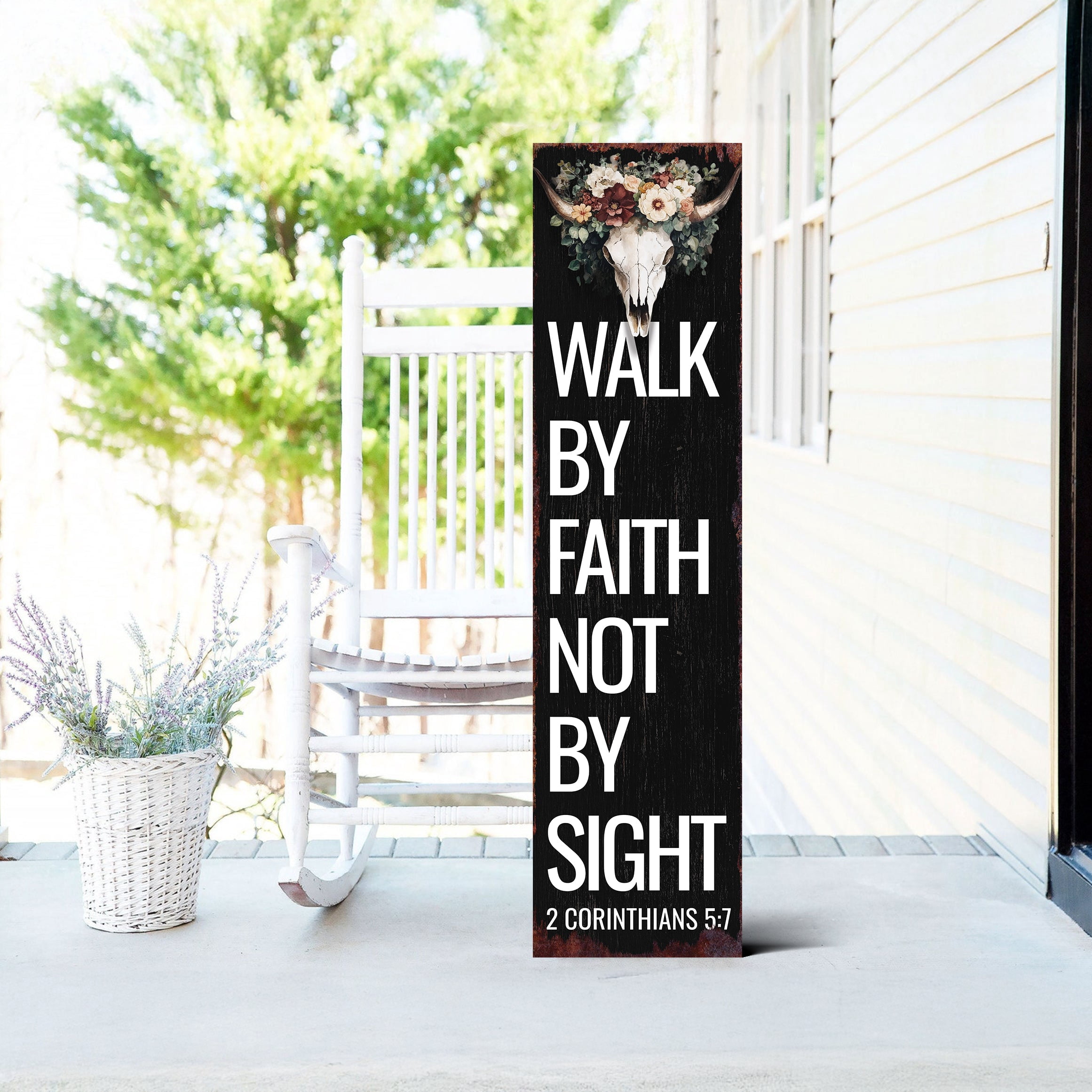 Summer Western Porch Sign | Walk by Faith Not by Sight 2 Corinthians 5: ...