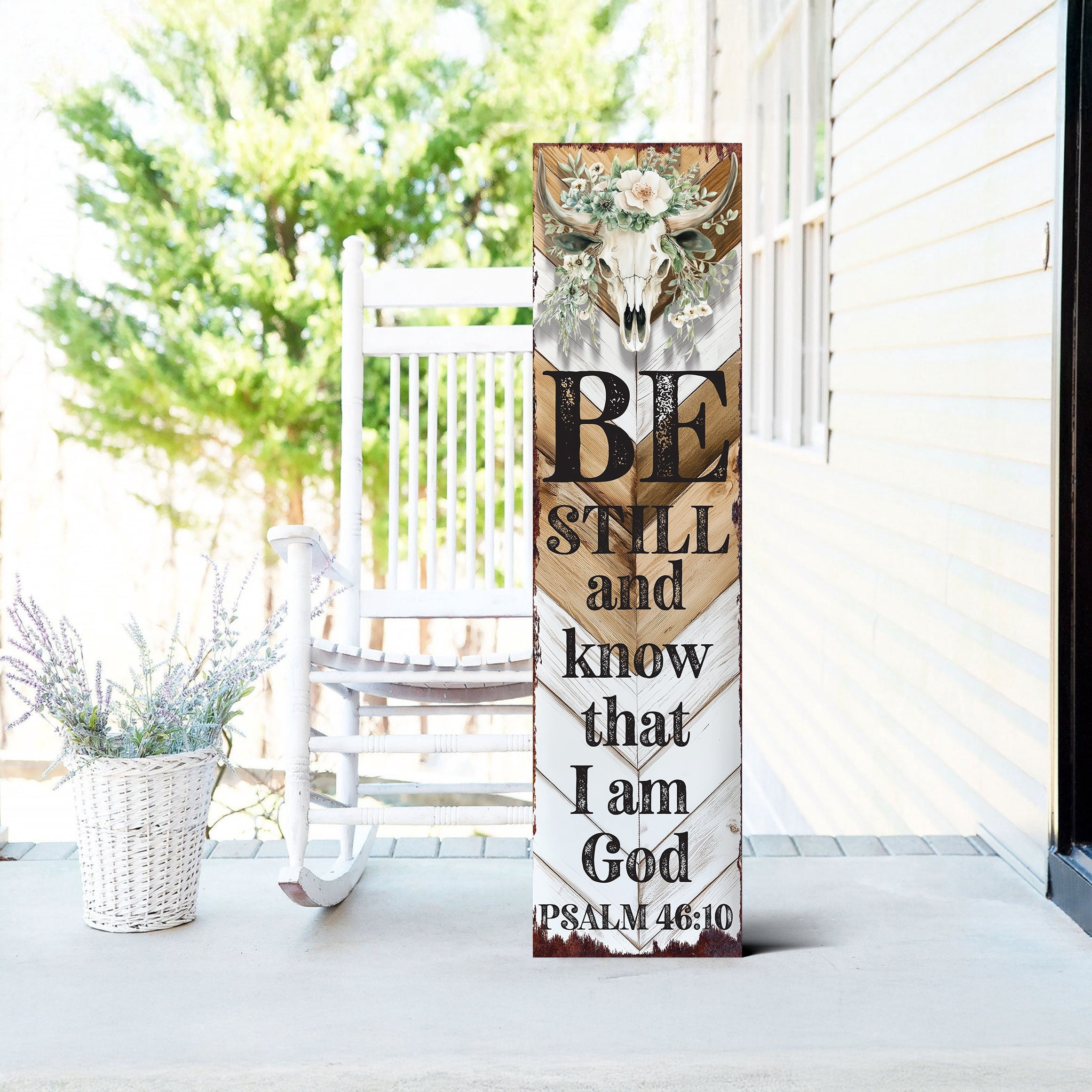 Summer Western Porch Sign | “Be Still and Know” Psalm 46:10 Scripture ...