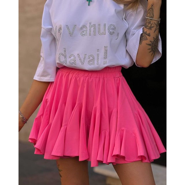 Summer White Mini Skirt High Waist Sexy Cute Ruffle Vintage Tennis Skirt Elastic Waist Tutu