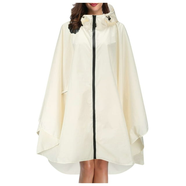 Summer White Rain Jackets Unisex Fashion Jacket Coat Hooded Raincoat ...