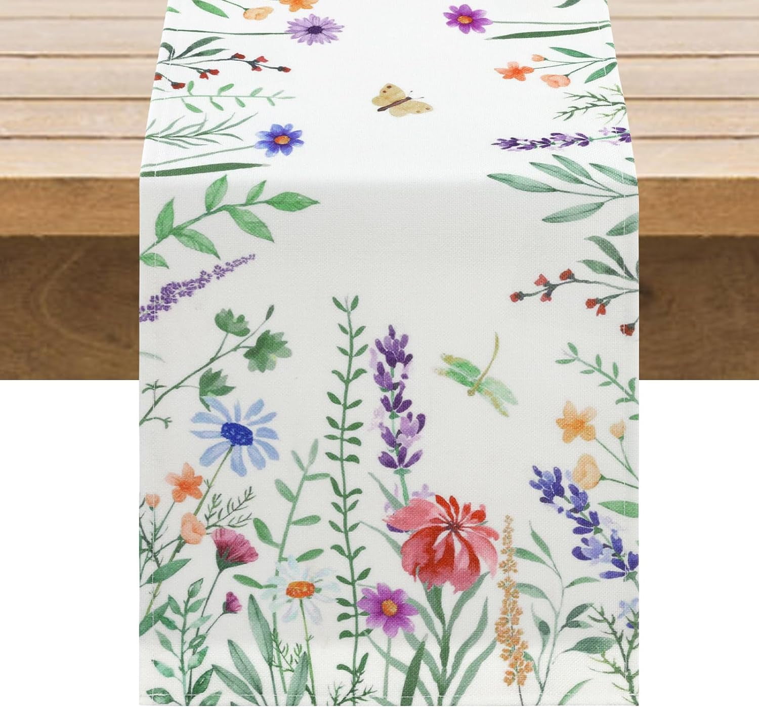 Summer Wild Flowers Linen Table Runners Seasonal Farmhouse Dresser ...