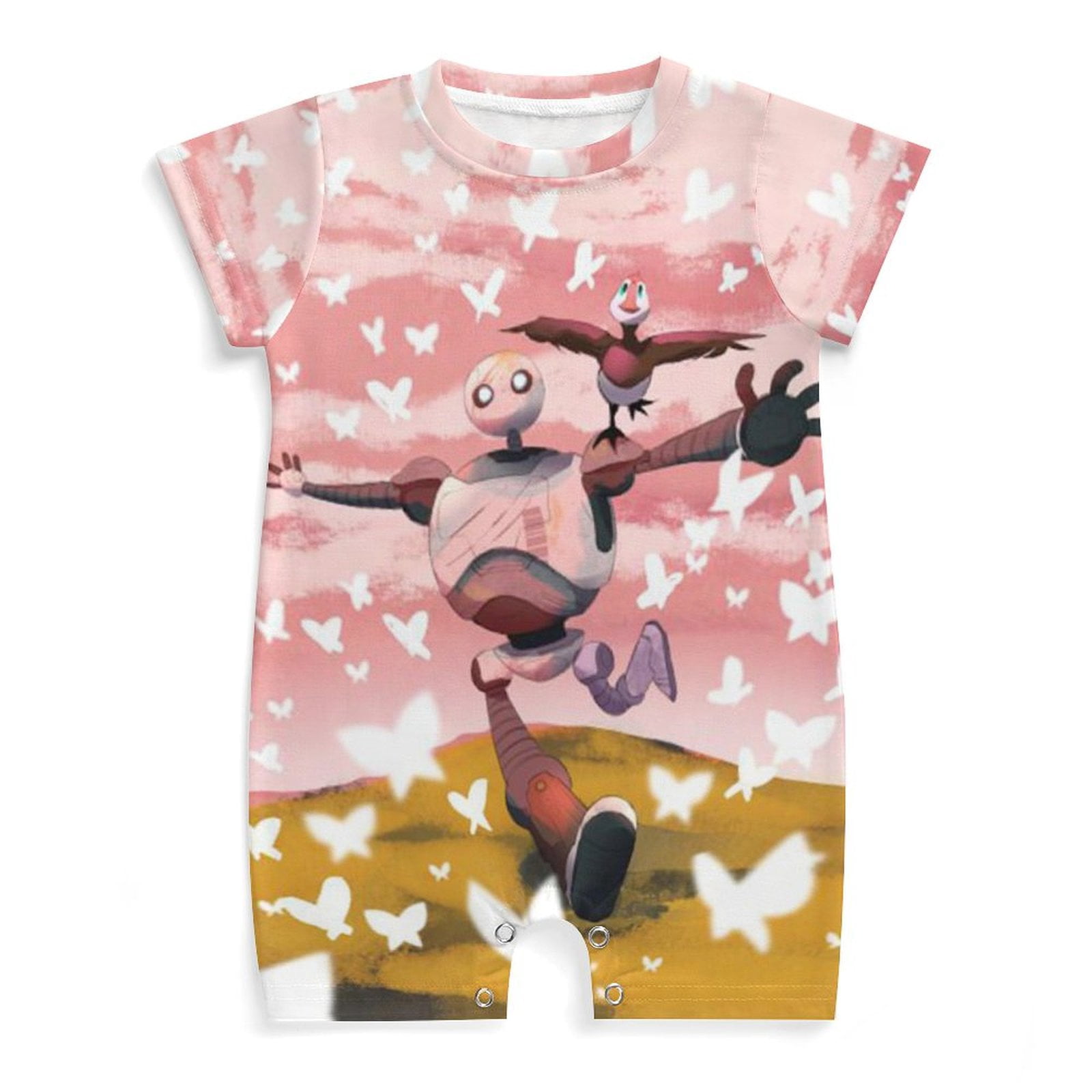 Summer Wild Robot Onesie Baby Girl Short Sleeve Bodysuit Cartoon Romper ...