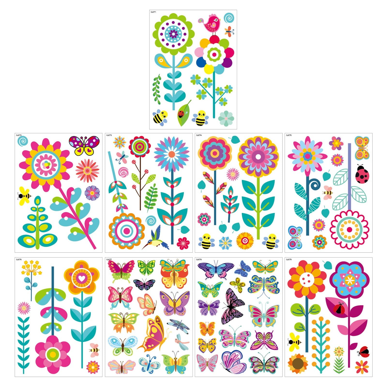 Summer Window Clings Decorations Happiwiz 109 Pieces 9 Sheets Large ...