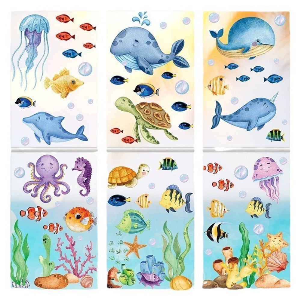 Summer Window Clings, Under The Sea Ocean Window Clings Stickers ...