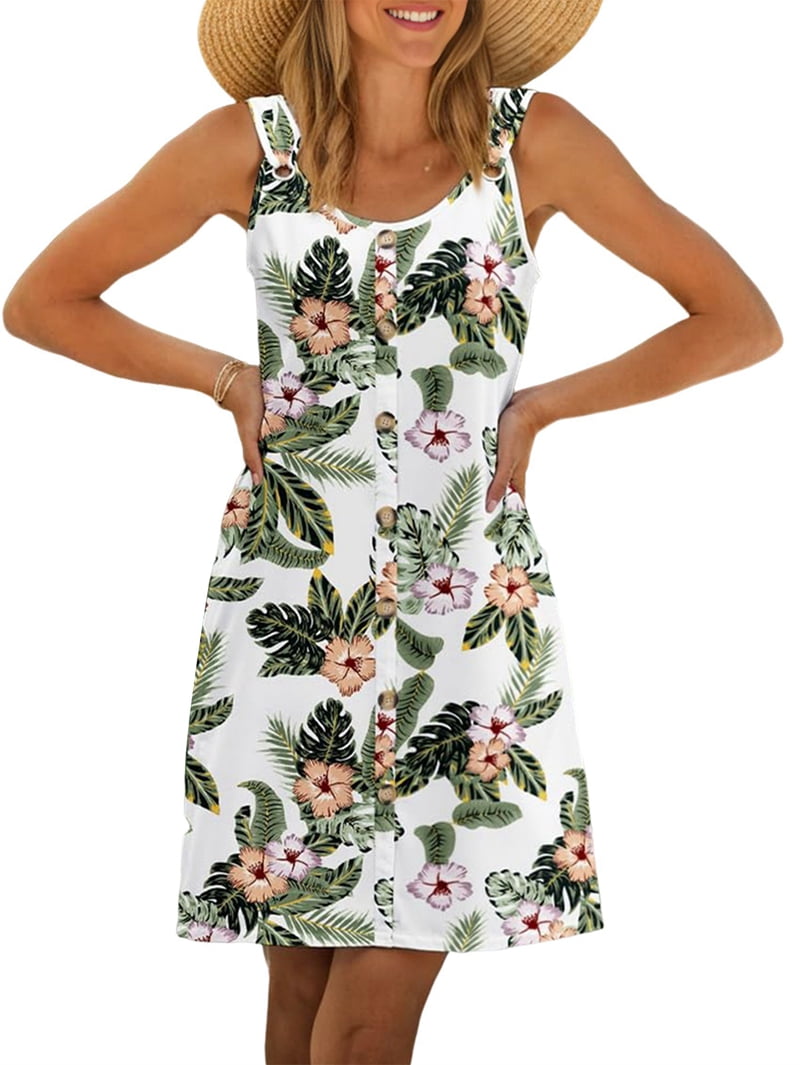 Summer Women 2025 Sleeveless Floral Boho Swimsuit Cover Ups Casual ...