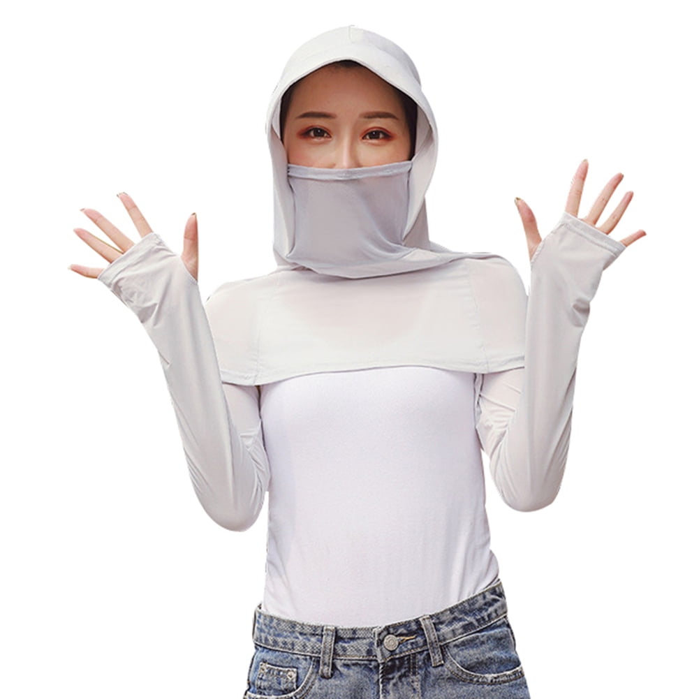 Summer Women Full Face Neck Cover Sun Hat Sleeves Beach Cycling Wide ...