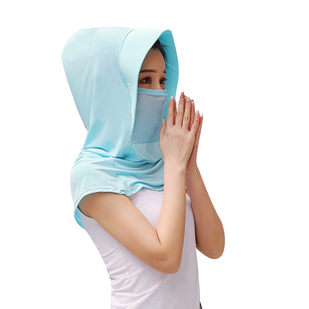 Summer Women Full Face Neck Cover Sun Hat Sleeves Beach Cycling Wide ...