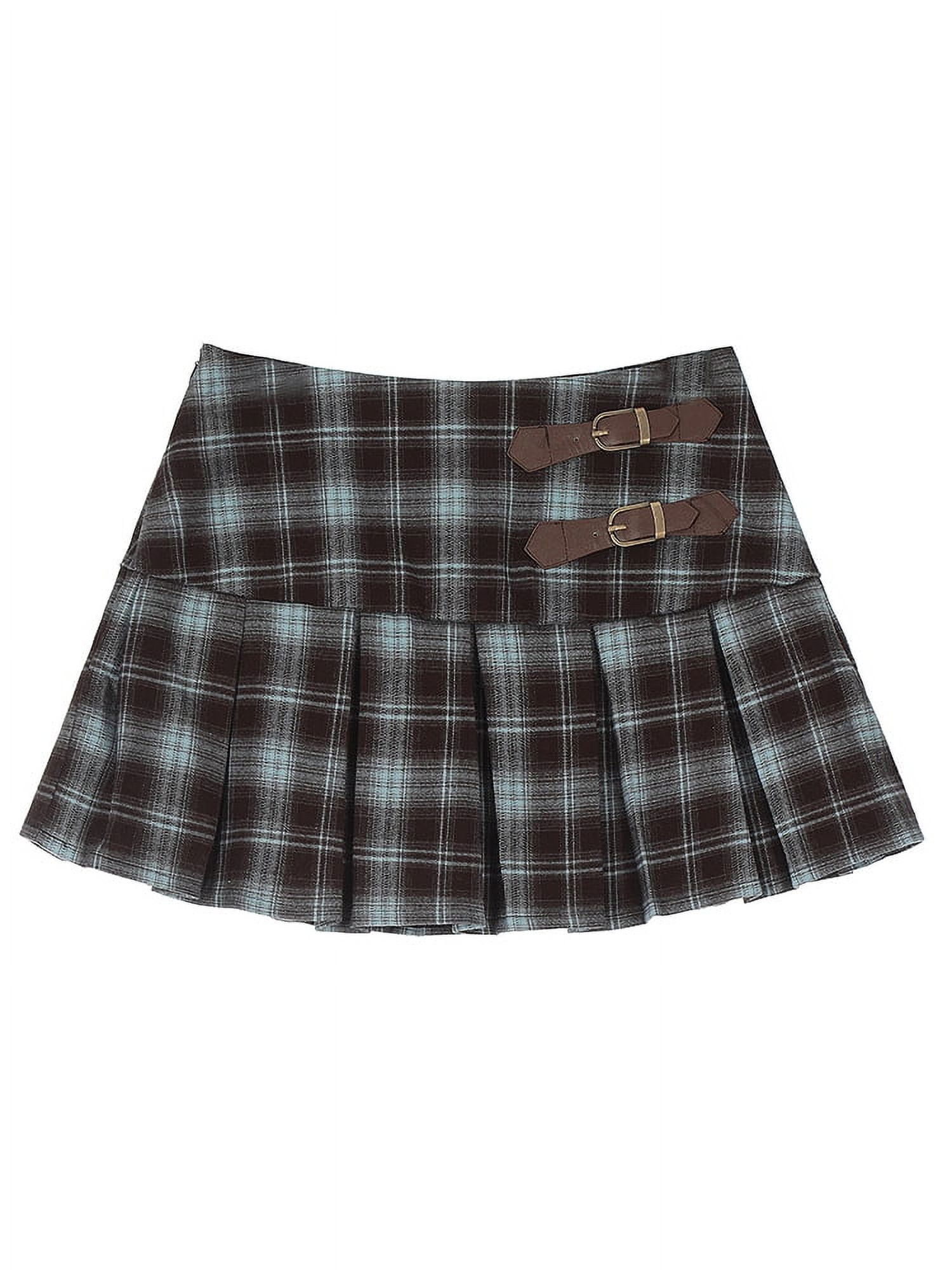 Summer Women Korean Fashion Mini Pleated Plaid Skirt Preppy Style 2000s Aesthetic JK Y2k ...