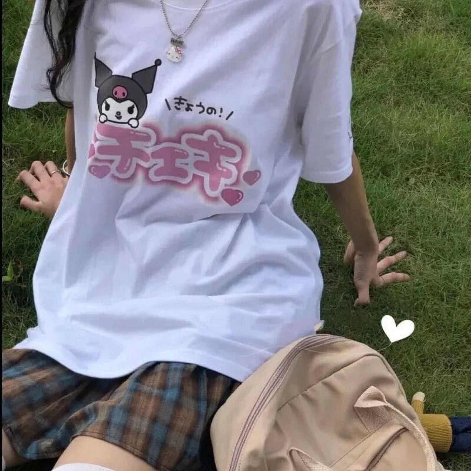 Summer Women Kuromi T Shirt Fashion Hello Kitty Clothes Printing