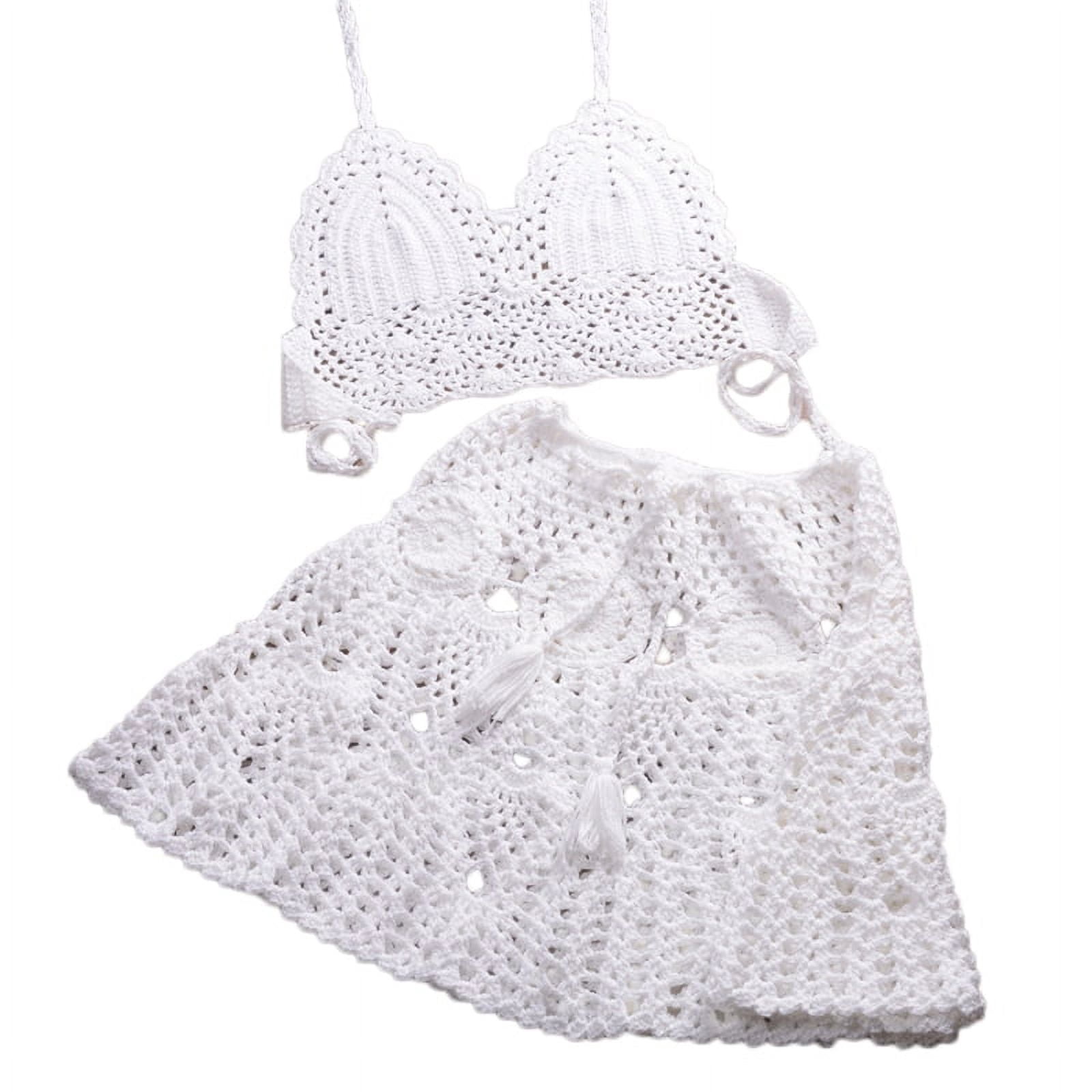 Summer Women Strap Knitted Bikini Sets Swimwear Sexy Slim Swimsuit ...
