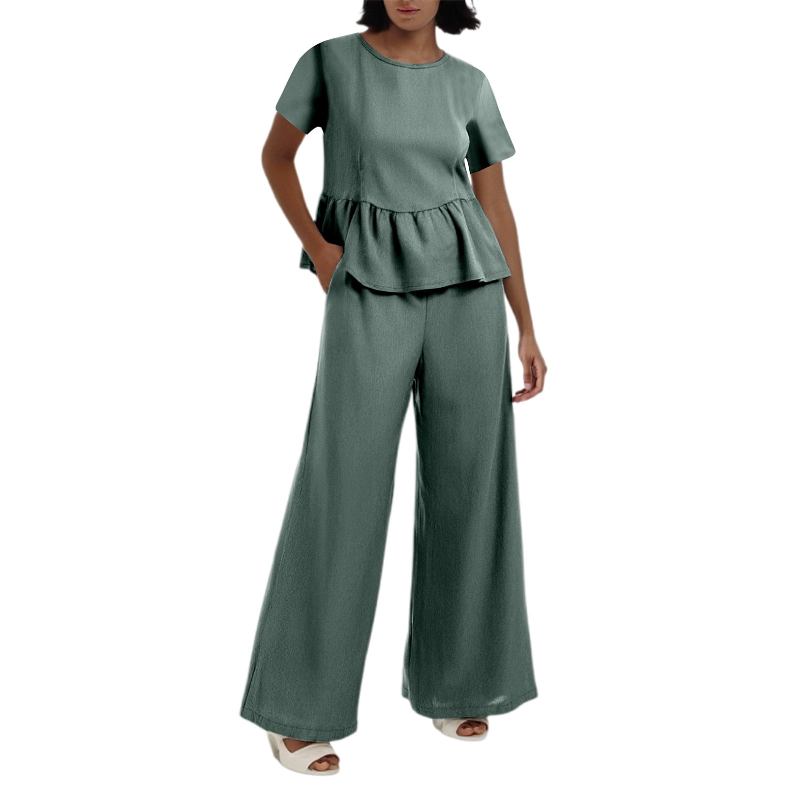 Summer Women's Sleeveless Pleated Shorts Wide Leg Nine Part Pants ...