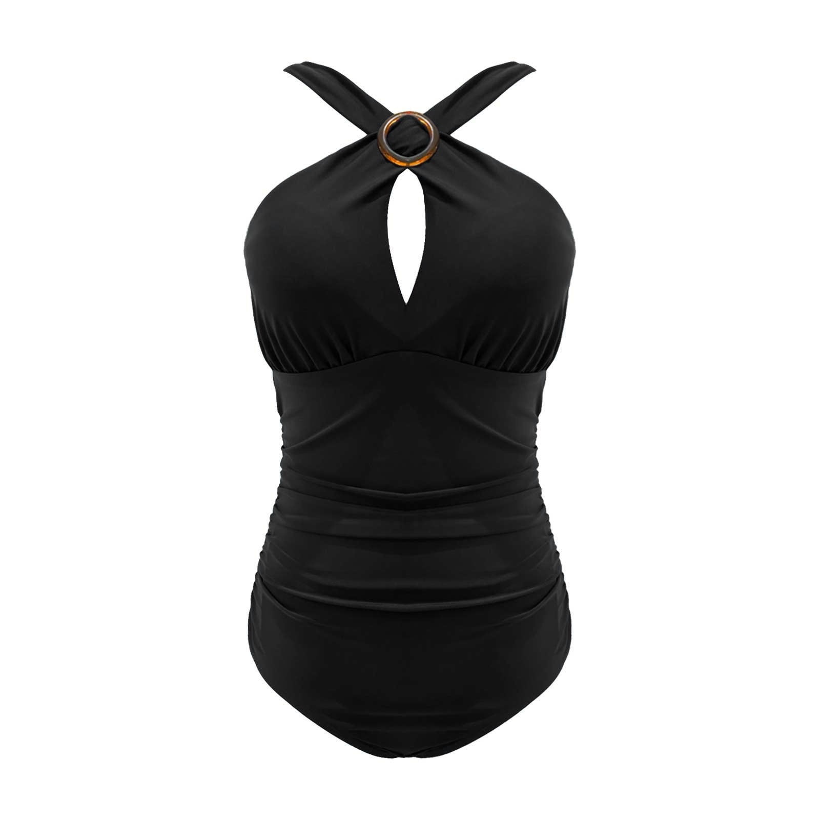 Summer Women's Solid Color Swimsuit Fashion Swimsuit Beach Bikini ...