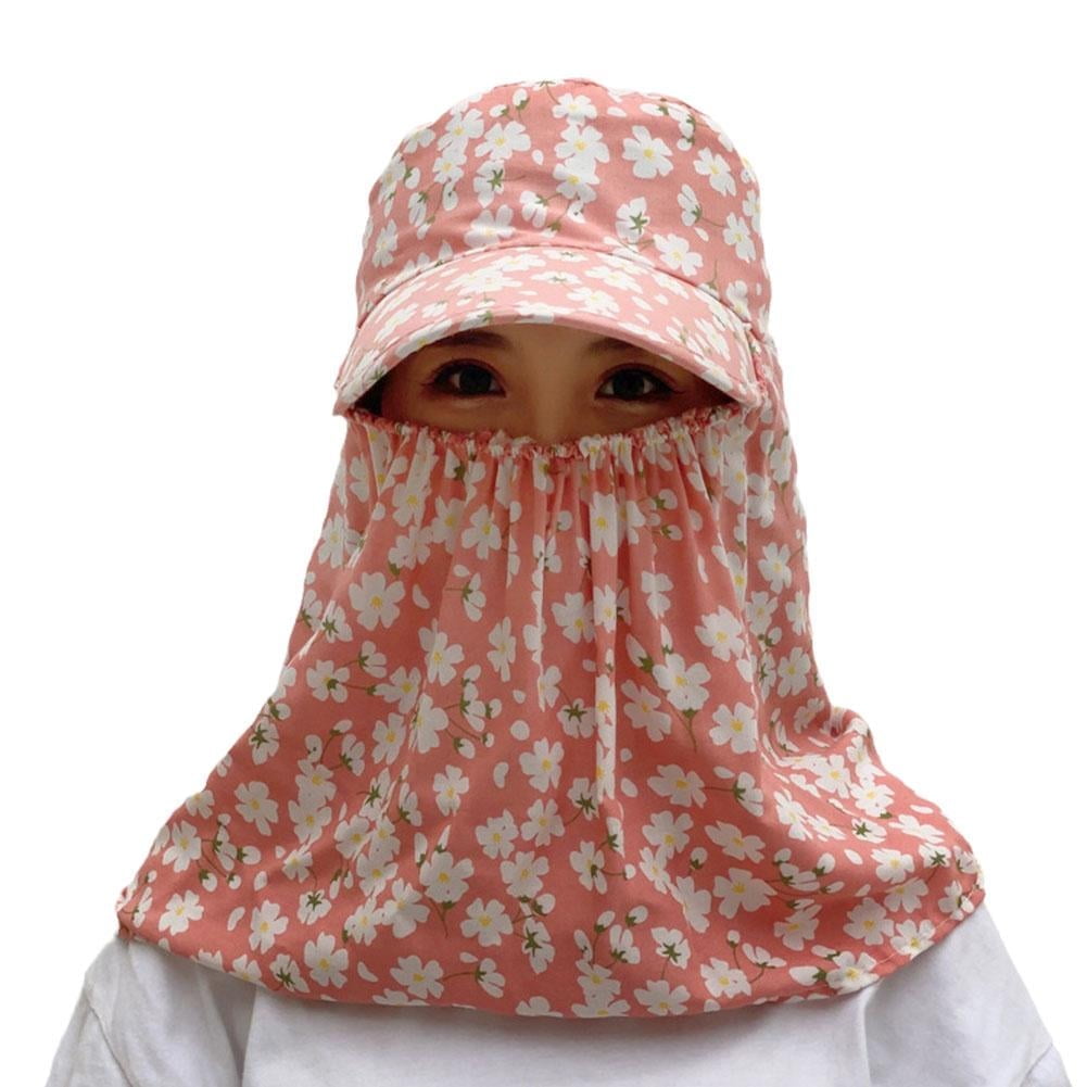 Summer Women's Sunscreen Face and Neck Protection Sun Face Hat Cycling ...