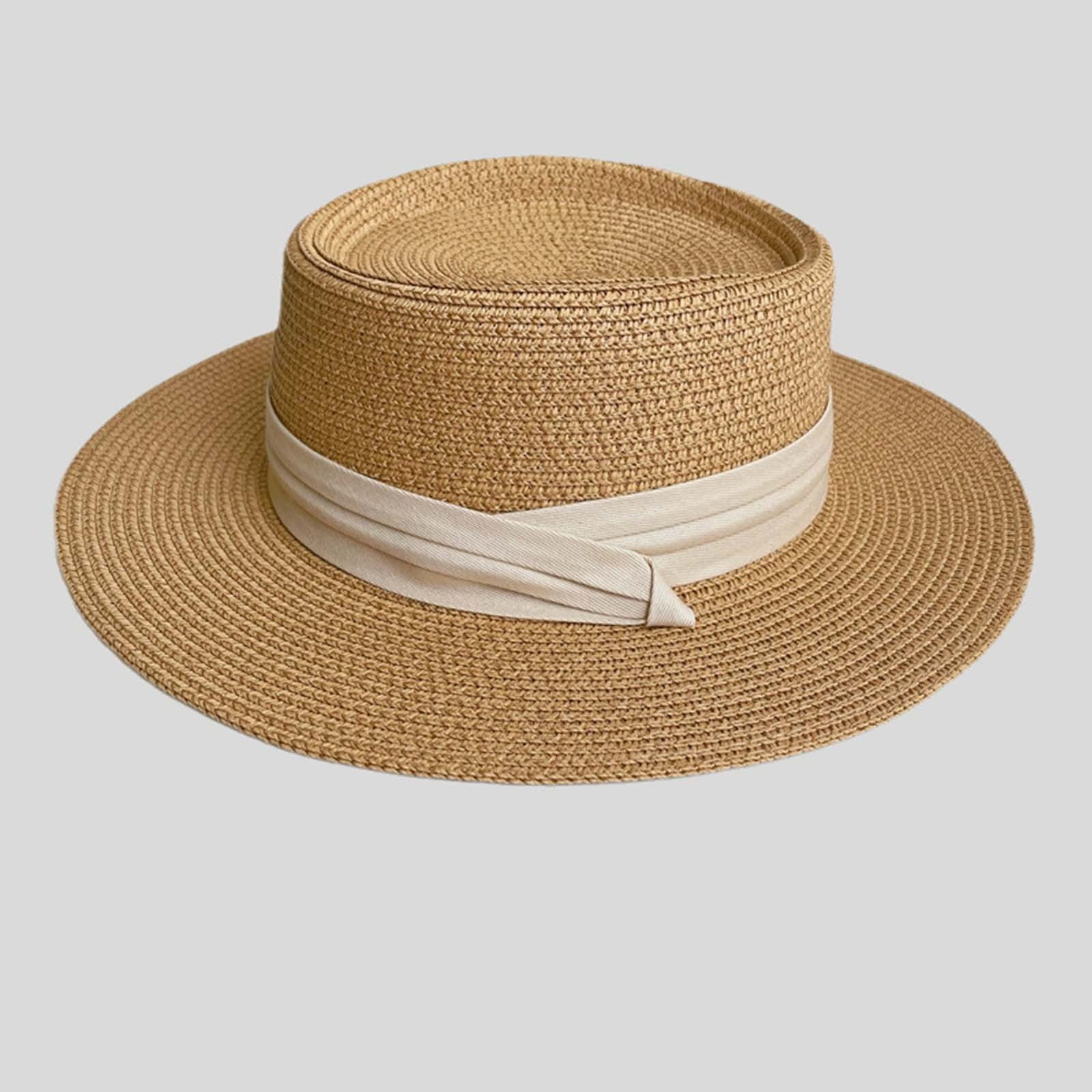 Summer Women's Wide Brim Straw Hat French Style Panama Sun Hat For ...
