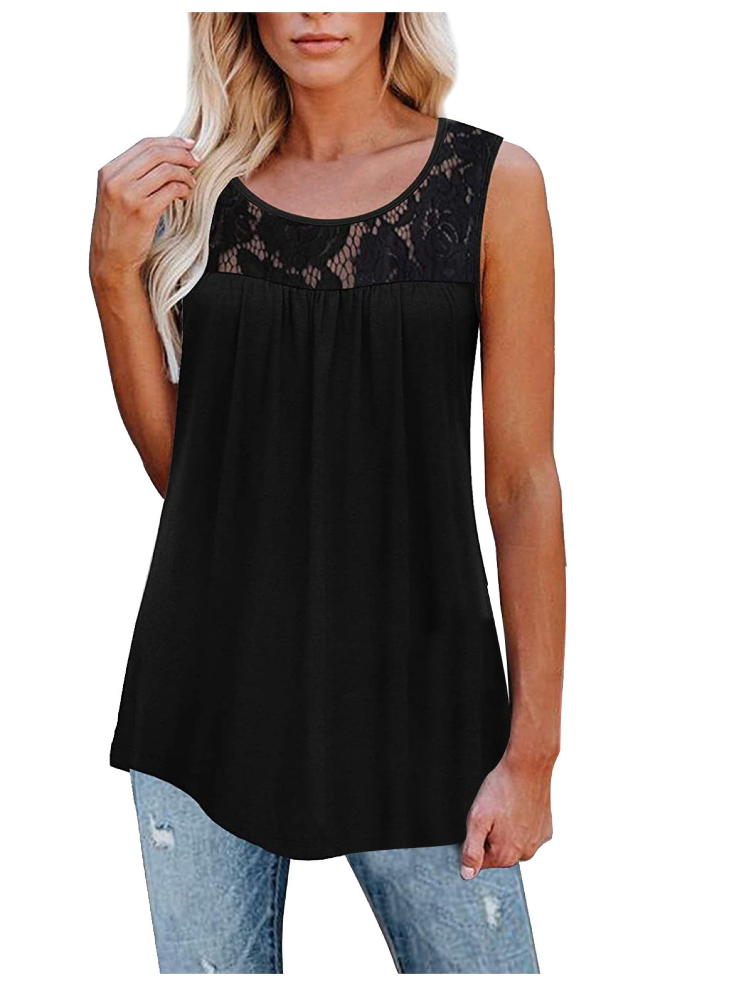 Summer Womens Tank Tops Plus Size Lace Crochet Tank Tops for Women ...