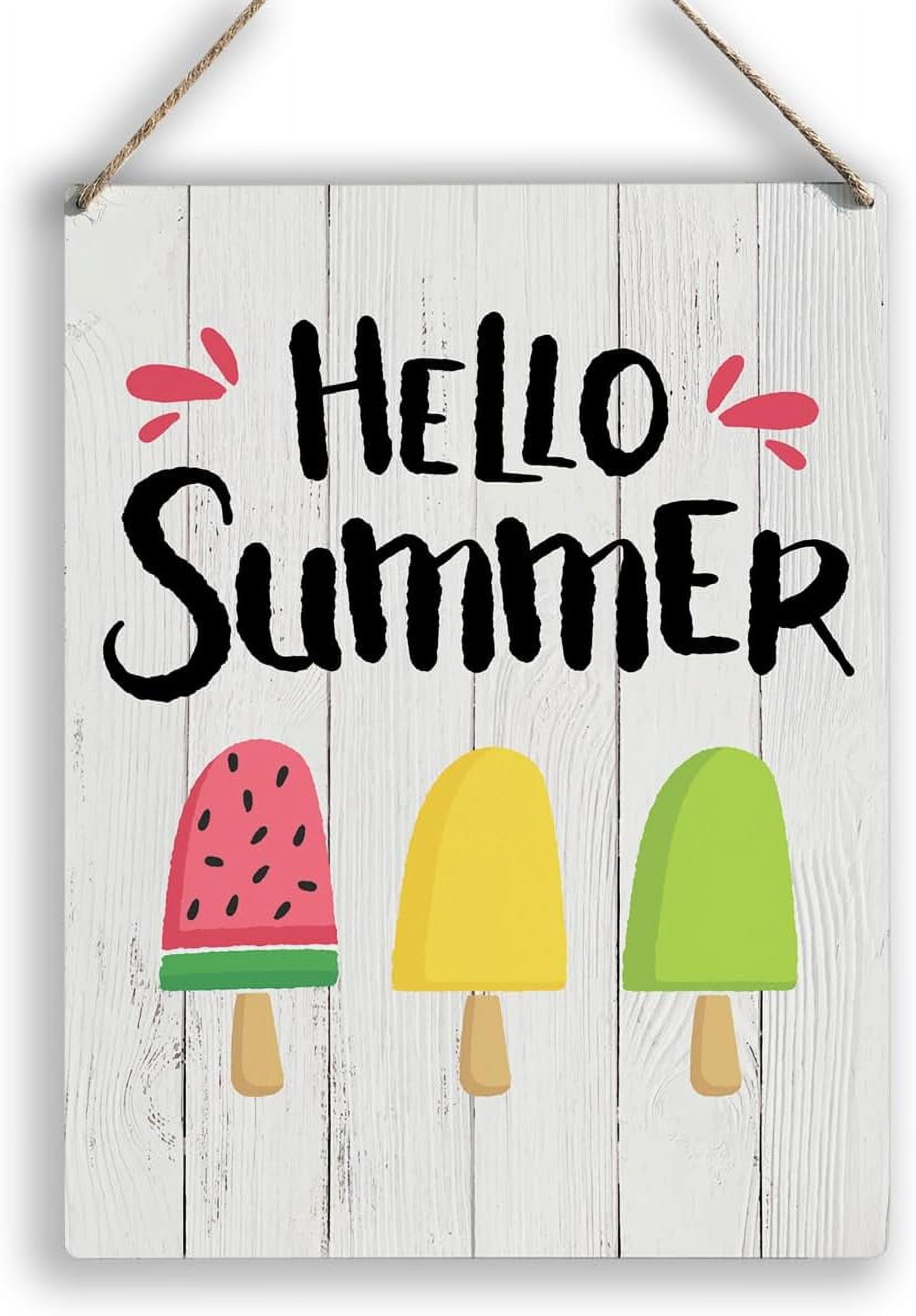 Summer Wooden Rustic Signs Home Wall Decor, Country Popsicles Wood Sign ...