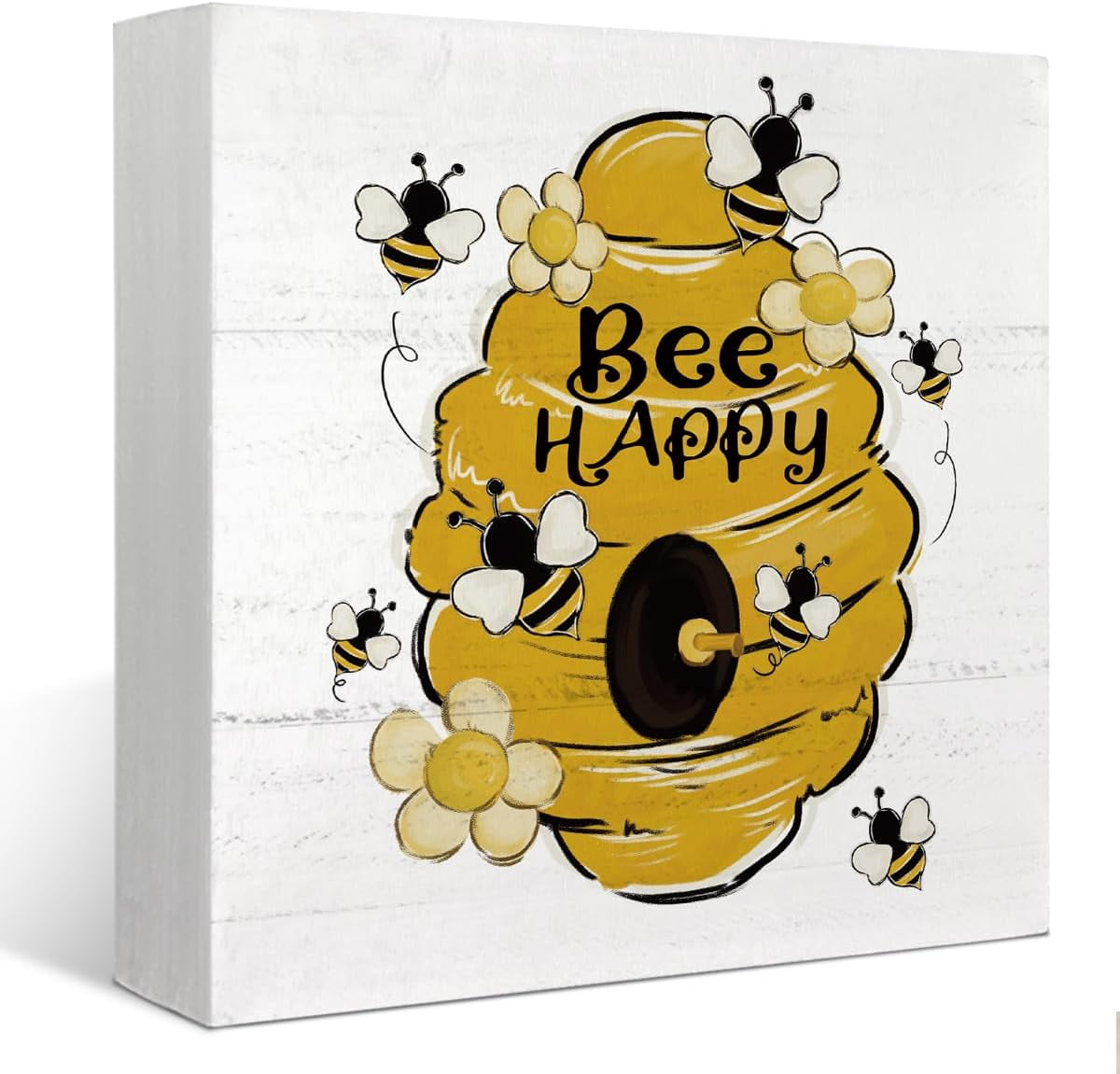 Summer Yellow Bee Decor, Summer Decorations For Home, Summer Bumble Bee Yellow Wooden Sign ...