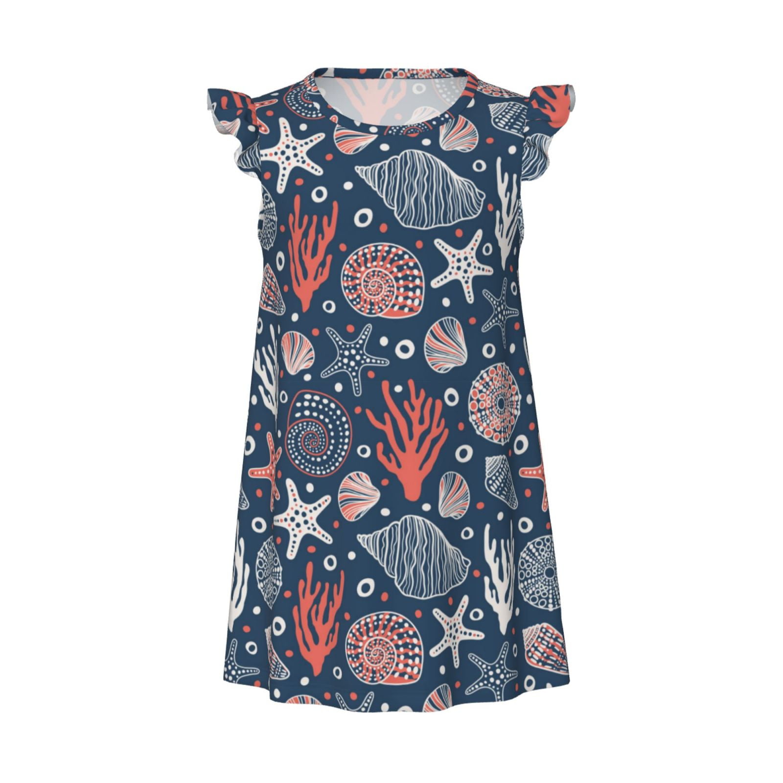 Summer beach starfish shell Girls Nightgowns, Short Sleeves Princess ...