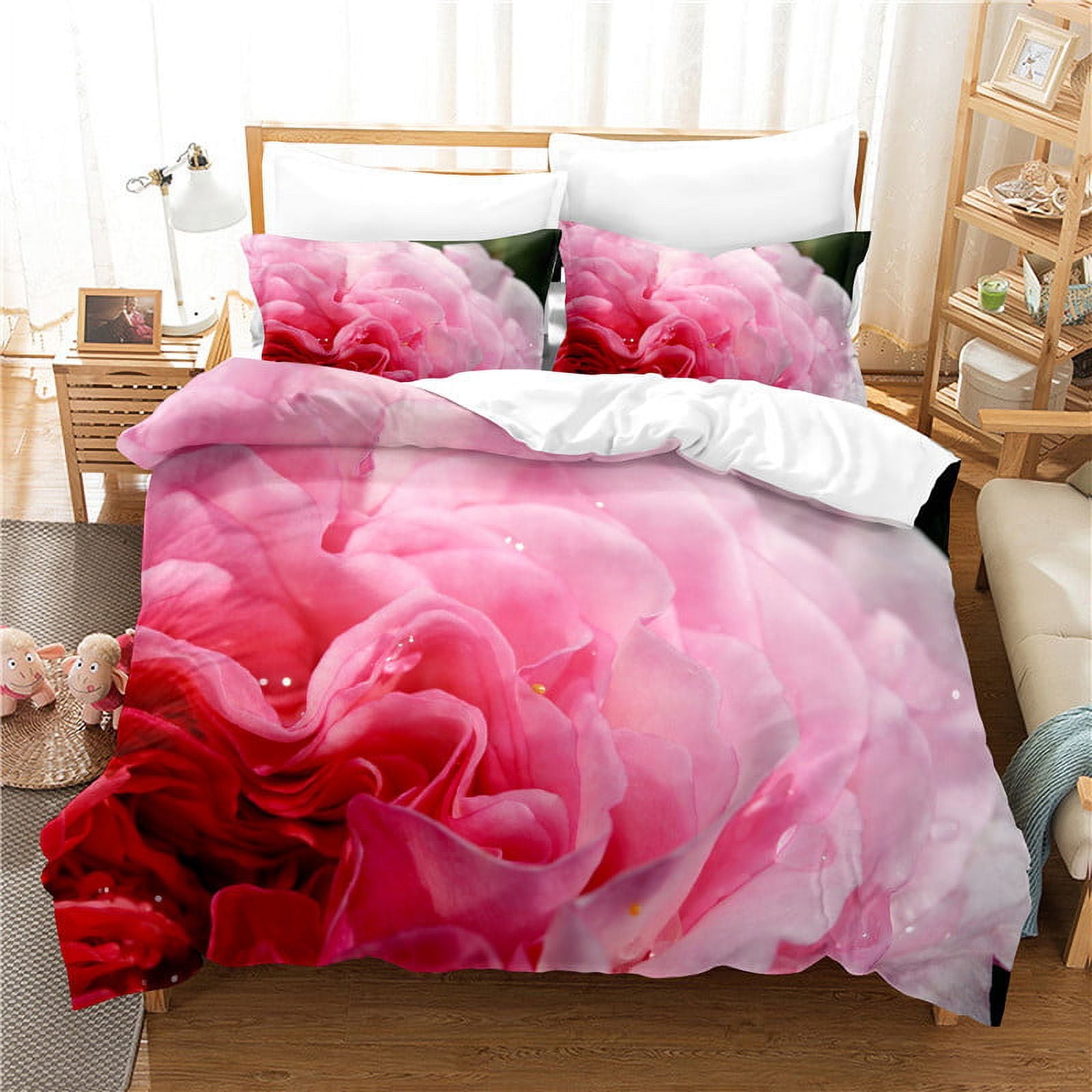 Summer comforter set, queen size botanical Phalaenopsis 3D digital ...
