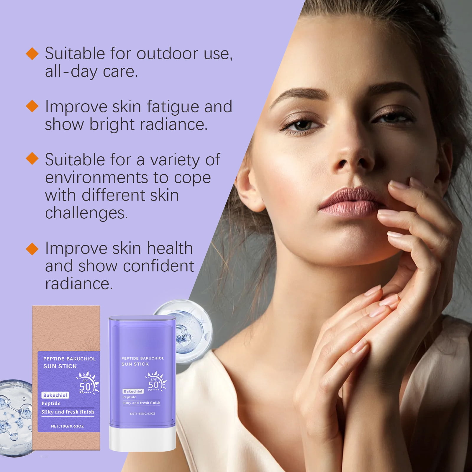 Summer essentials！Sun Stick : 50+ PA++++ Korean Facial Moisturizer With ...