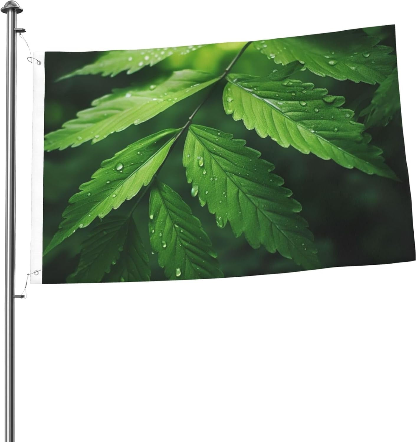 Summer green leaves Garden Flags Holiday Banner with Brass Grommets ...