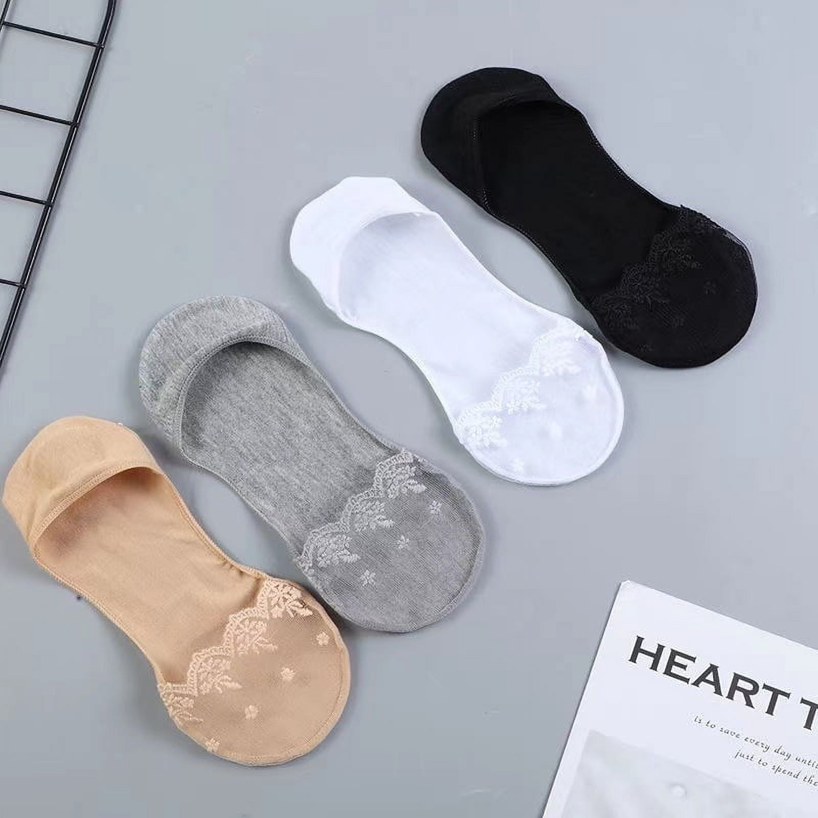 Summer high heels shallow invisible lace stockings thin hollow socks ...
