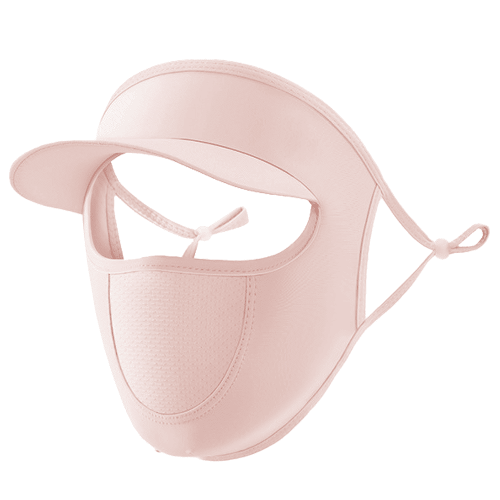 Summer ice silk sunscreen mask outdoor full face sun hat lightweight ...