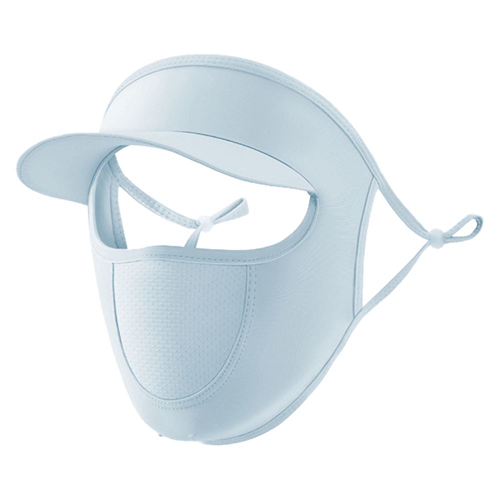 Summer ice silk sunscreen mask outdoor full face sun hat lightweight ...