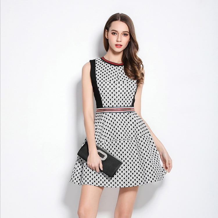 Summer large women's patchwork slim-fitting polka-dot tutu skirt ...