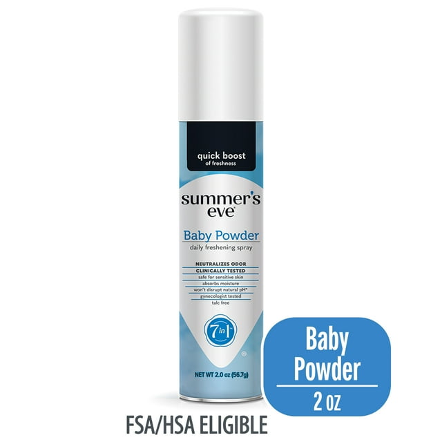 Summer's Eve Gentle Feminine Spray, Baby Powder, 2 oz - Body Odor ...