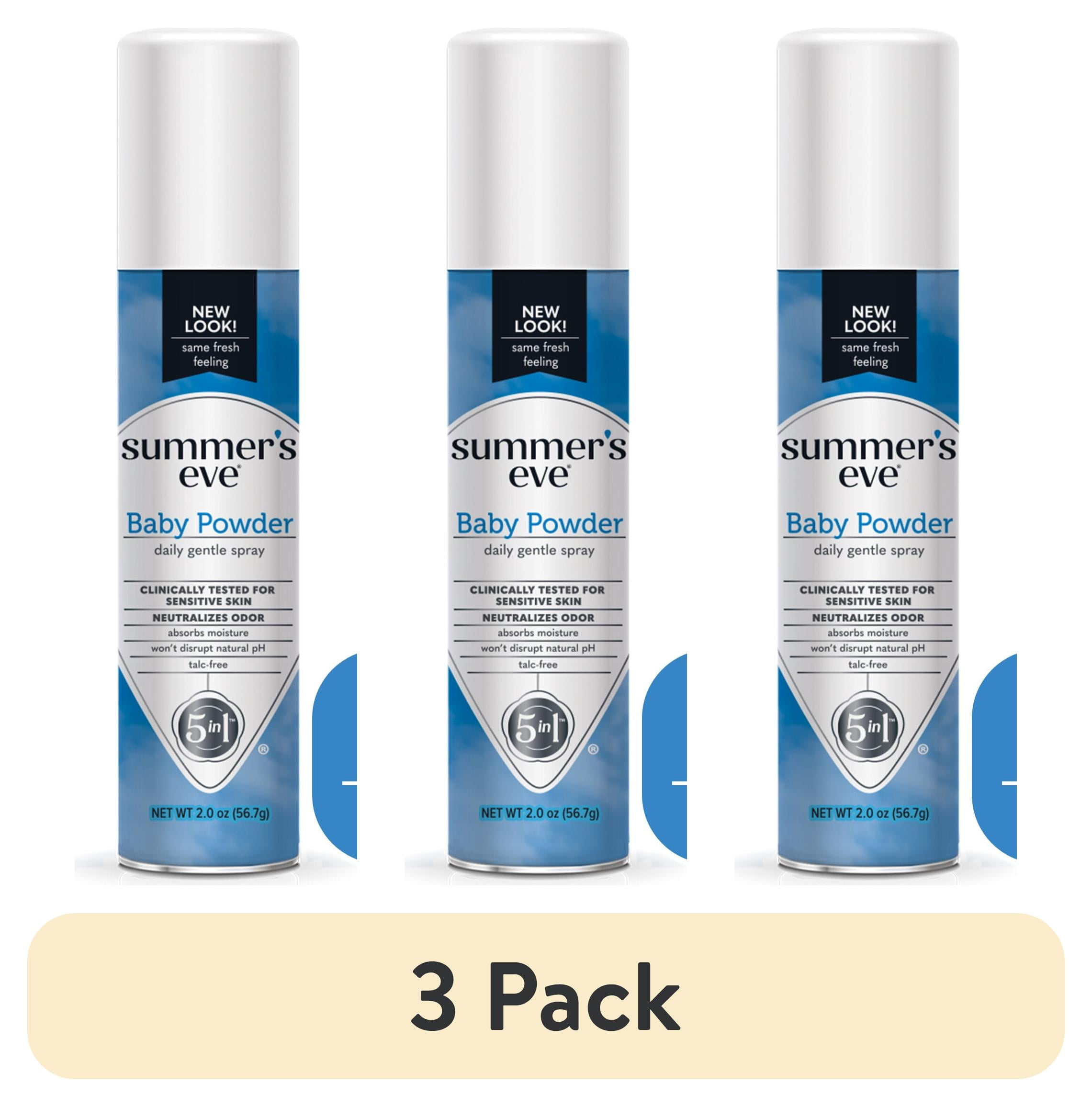 (3 pack) Summer's Eve Baby Powder Daily Gentle Feminine Spray, 2 oz ...