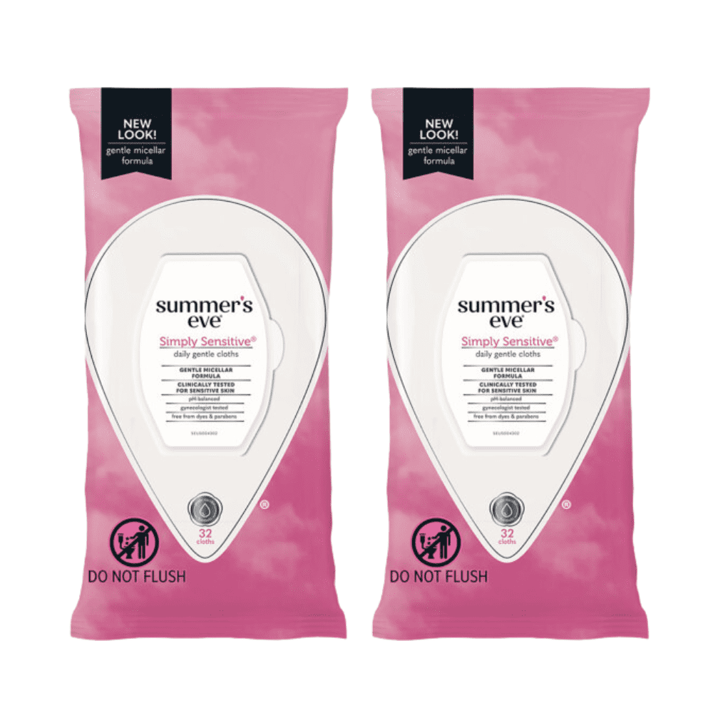 Summer's Eve Feminine Wipes, Simply Sensitive, Micellar Water, pH ...