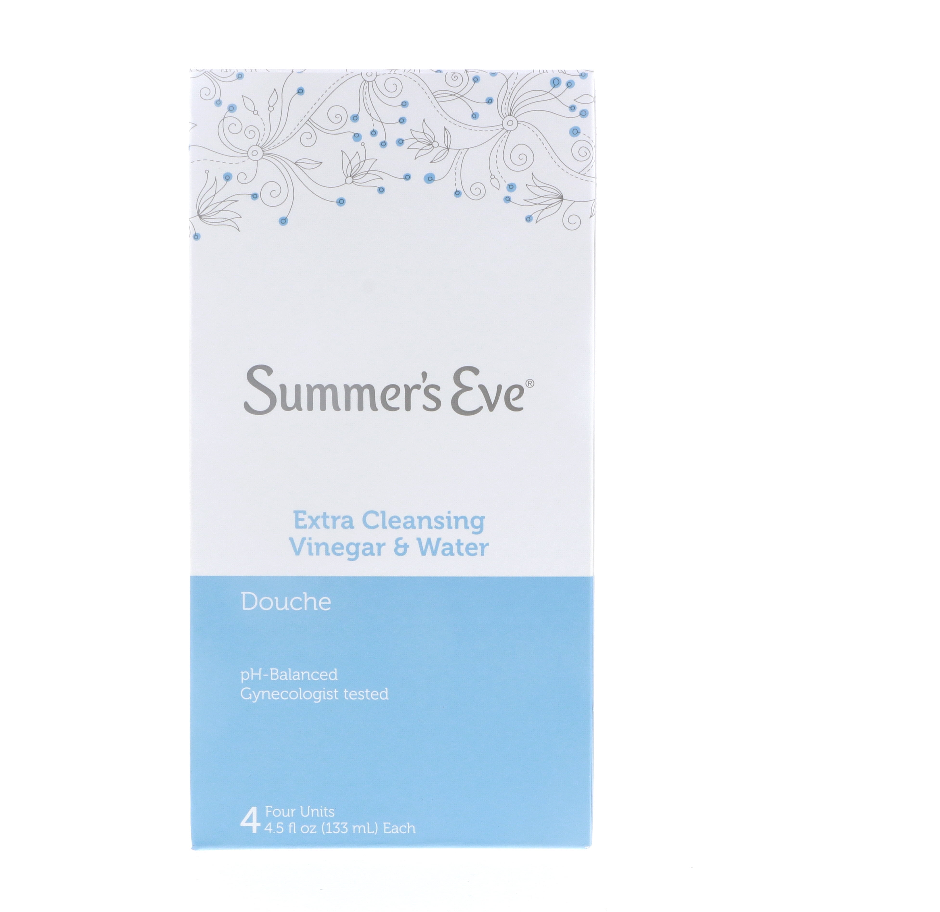 Summer's Eve Extra Cleansing Vinegar and Water Douche, Restores pH Balance, 4.5 oz, 4 Pack ...
