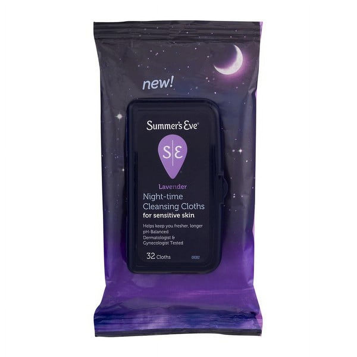 Summer's Eve Lavender Night-Time Cleansing Cloth Feminine Wipes for ...