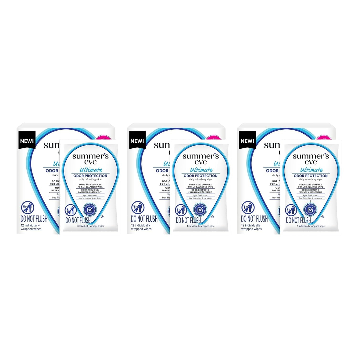 Summer's Eve Ultimate Odor Protection, On The Go Body Wipes, 12 per Box ...