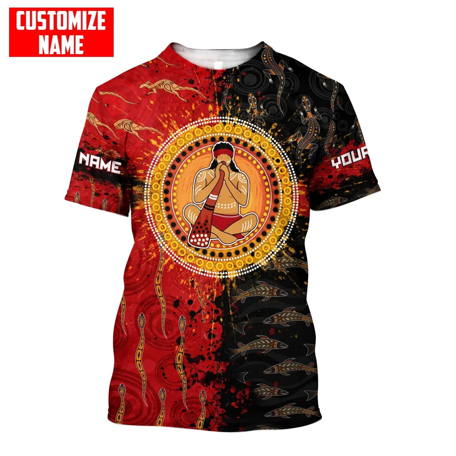 Summer t shirt 3D Printed Personalized Aboriginal Man Playing The ...