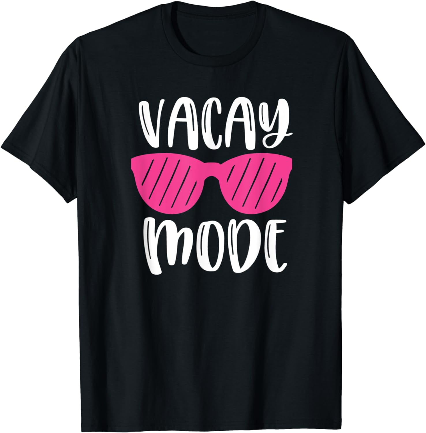 Summer tshirt - Vacay mode shirt with pink sunglasses - Walmart.com