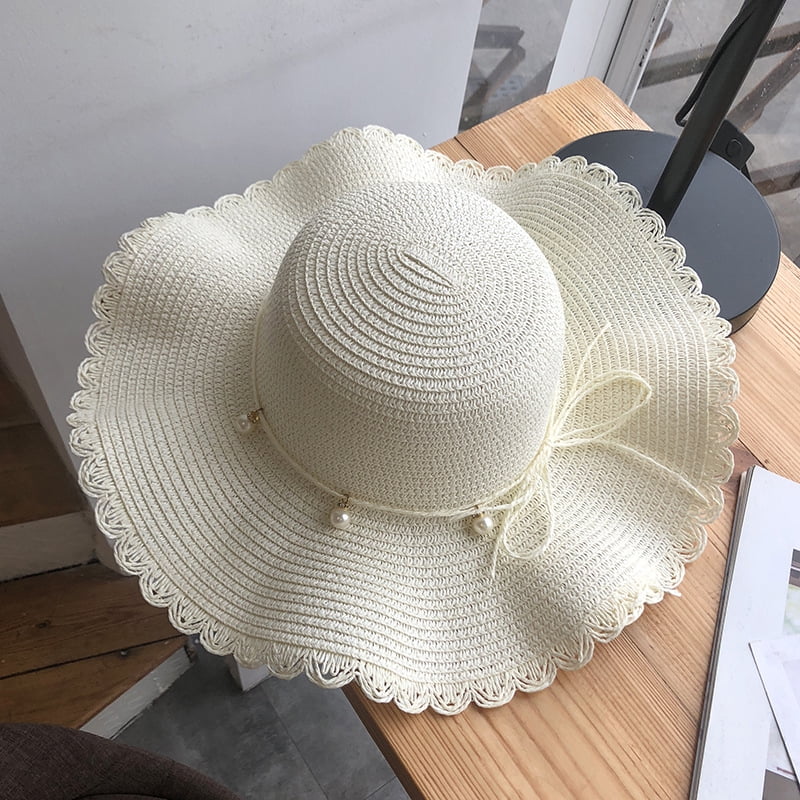 Summer wave straw hat sun protection beach hat - Walmart.com