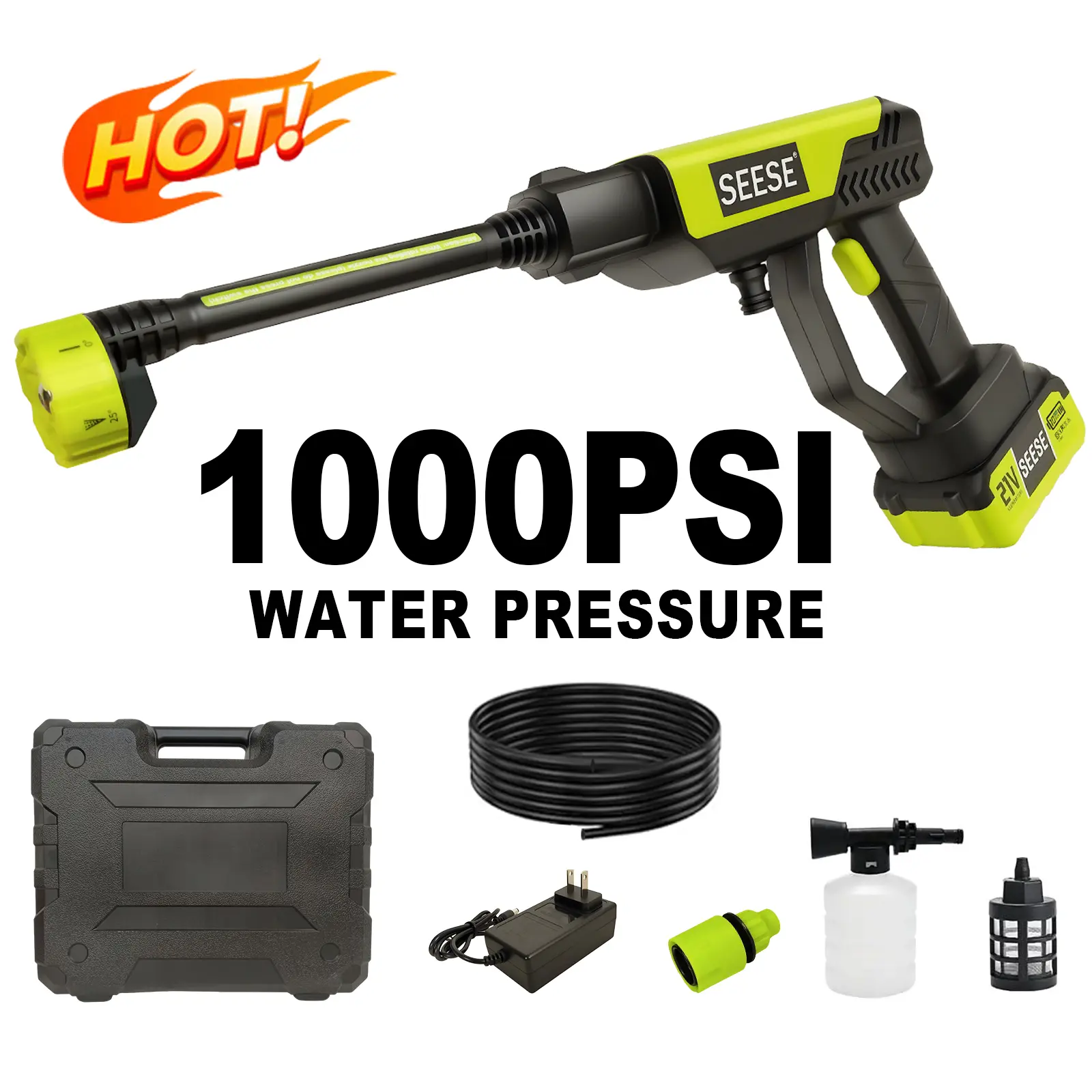 【SummerVibes】SEESE Cordless Pressure Washer and Single Port Charger ...