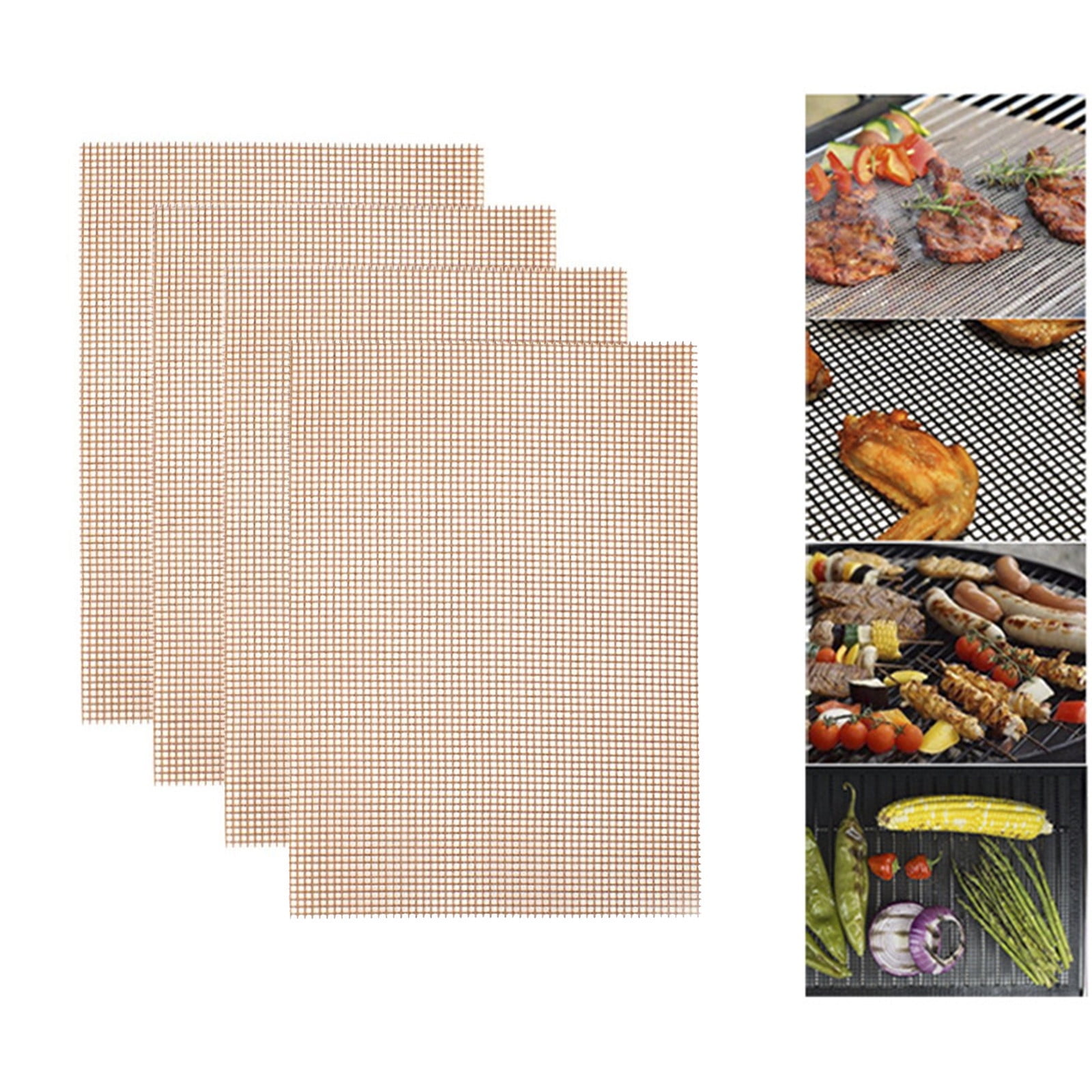 Summercome 4 Pcs Grill Mesh Mat, Reusable Non-Stick Grill Mat for ...
