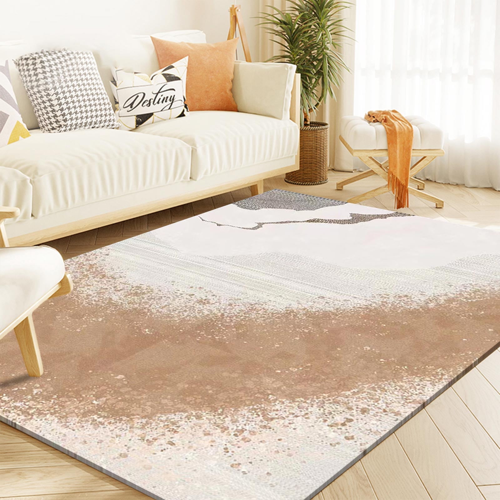 Summercome Area Rug Living Room Rugs,Simplicity Indoor Abstract Art ...
