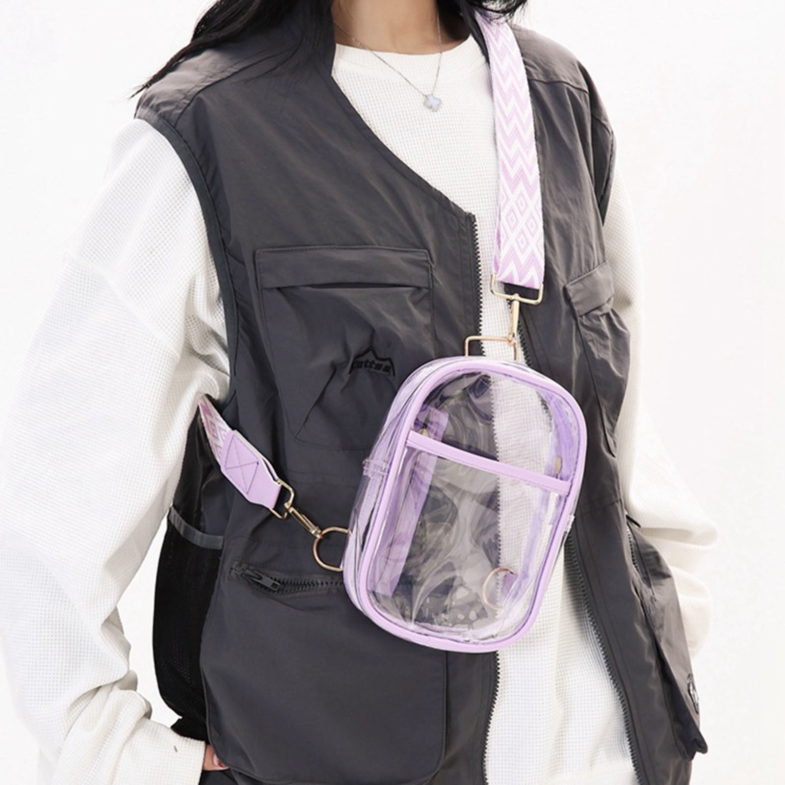 Summercome Clear Sling Bag, Clear Fanny Pack, Portable Stadium Approved ...