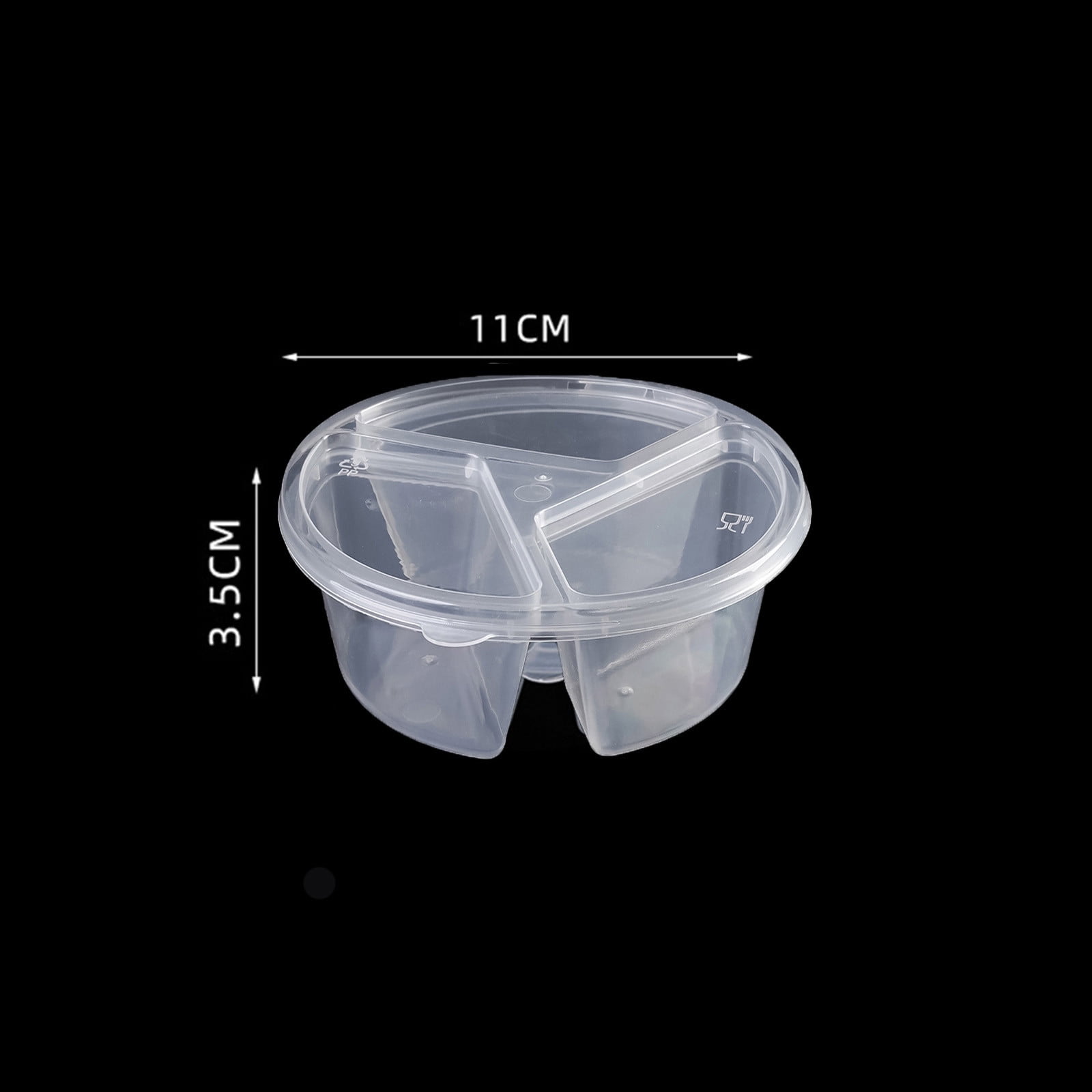 Summercome Condiment Containers with Lids, Triple Compartment Condiment ...