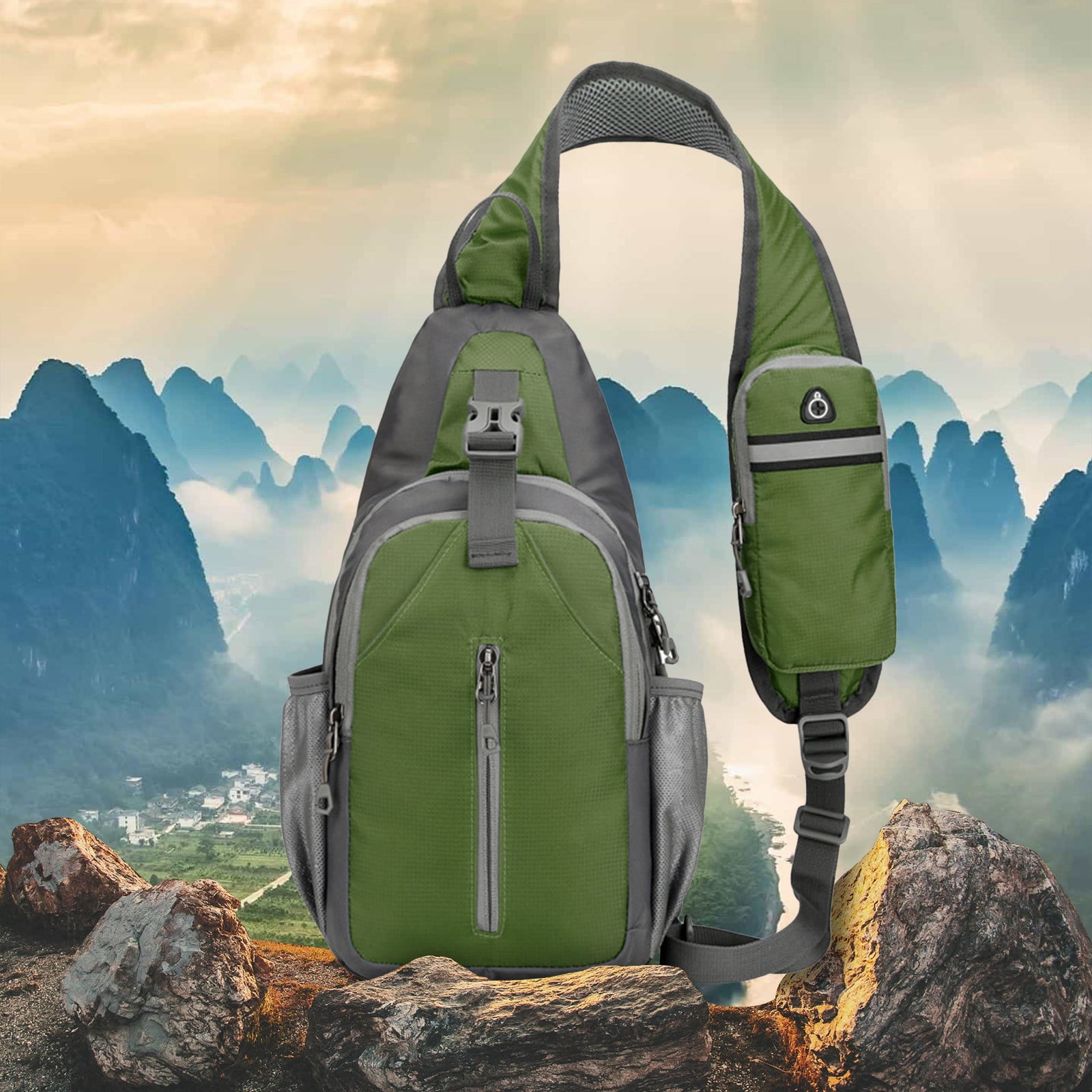 Summercome Crossbody Sling Backpack, Small Sling Bag with Phone Holder ...