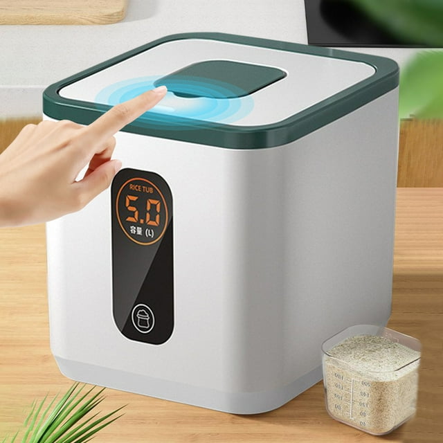 Summercome Grain Rice Storage Bin, Food Containers with Measuring Cup ...